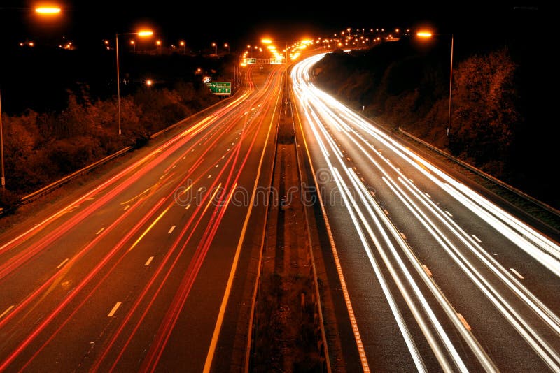 Traffic at night stock photo. Image of headlights, aerial - 348610
