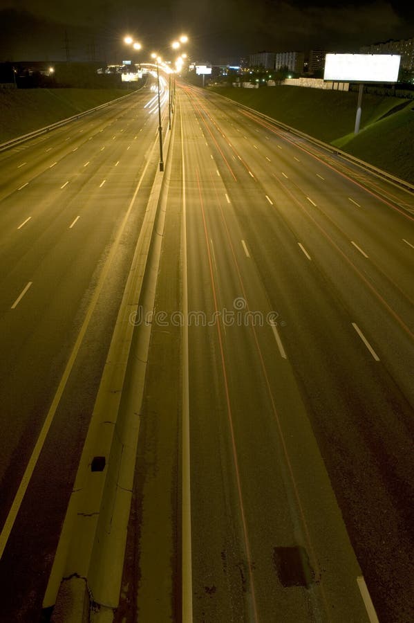 Night Drive with Car in Motion Stock Photo - Image of abstract, light ...