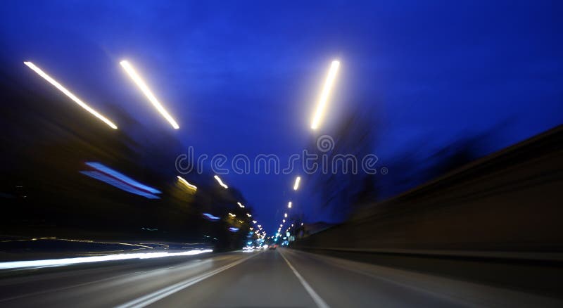 Traffic Night Light at City Stock Image - Image of lights, movement ...