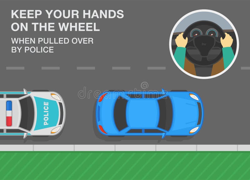 Traffic Officer Pulls Over Car To Check Documents. Keep Hands on ...