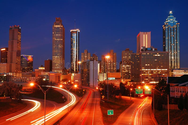 Atlanta Freeway Signs stock image. Image of highway, flight - 12982911