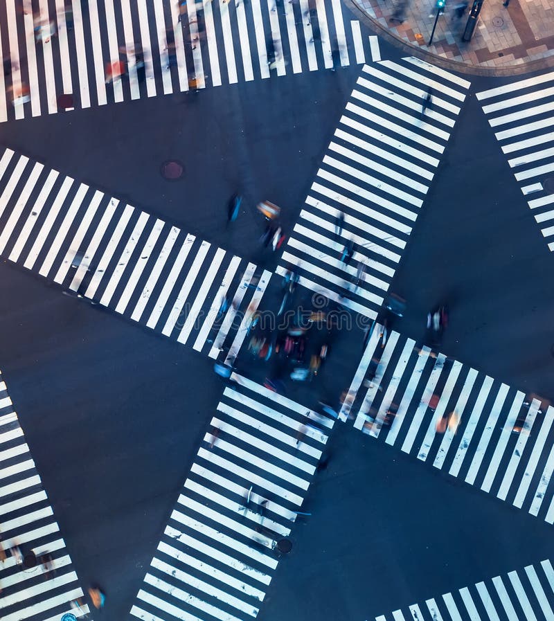 Traffic and People Cross a Busy Intersection in Ginza Stock Image ...