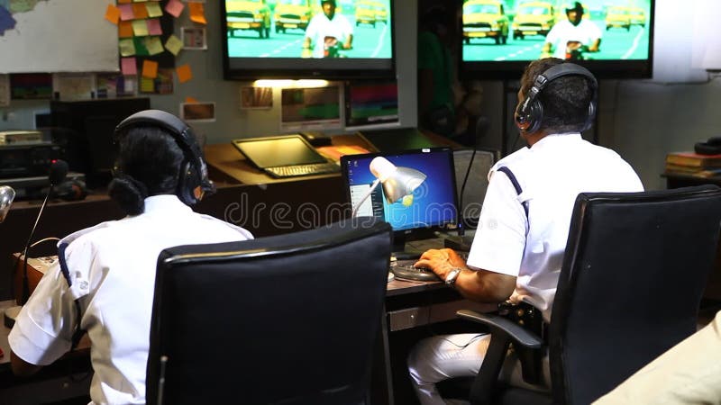 Traffic Police Control Room India Stock Footage - Video of controller ...