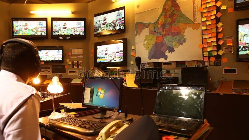 Traffic Police Control Room India Stock Video - Video of people ...