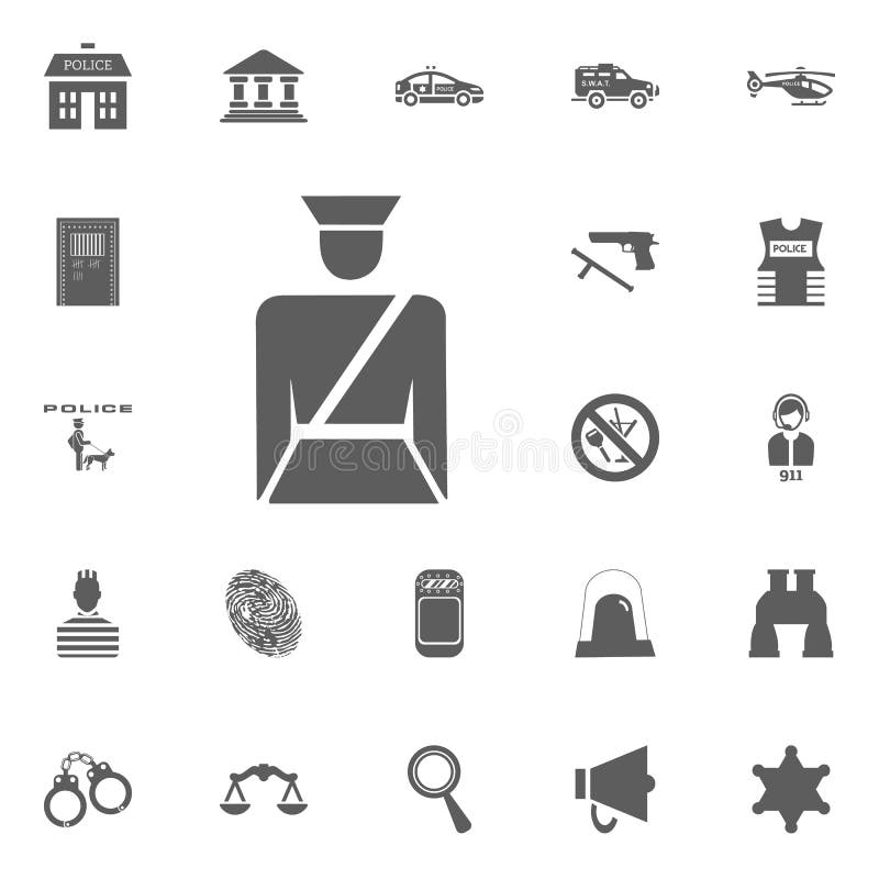 Traffic Police Icon. Police and Juctice Icon Set. Stock Illustration ...