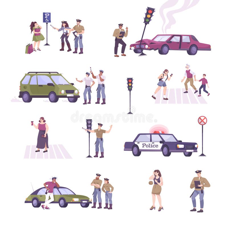 Traffic Violation Icons Set Stock Vector - Illustration of interface ... Traffic Violation Icons Set Stock Vector - Illustration of interface ...