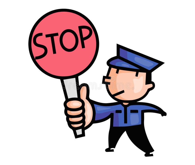 Security Guard Showing Stop Stock Illustrations – 140 Security Guard ...