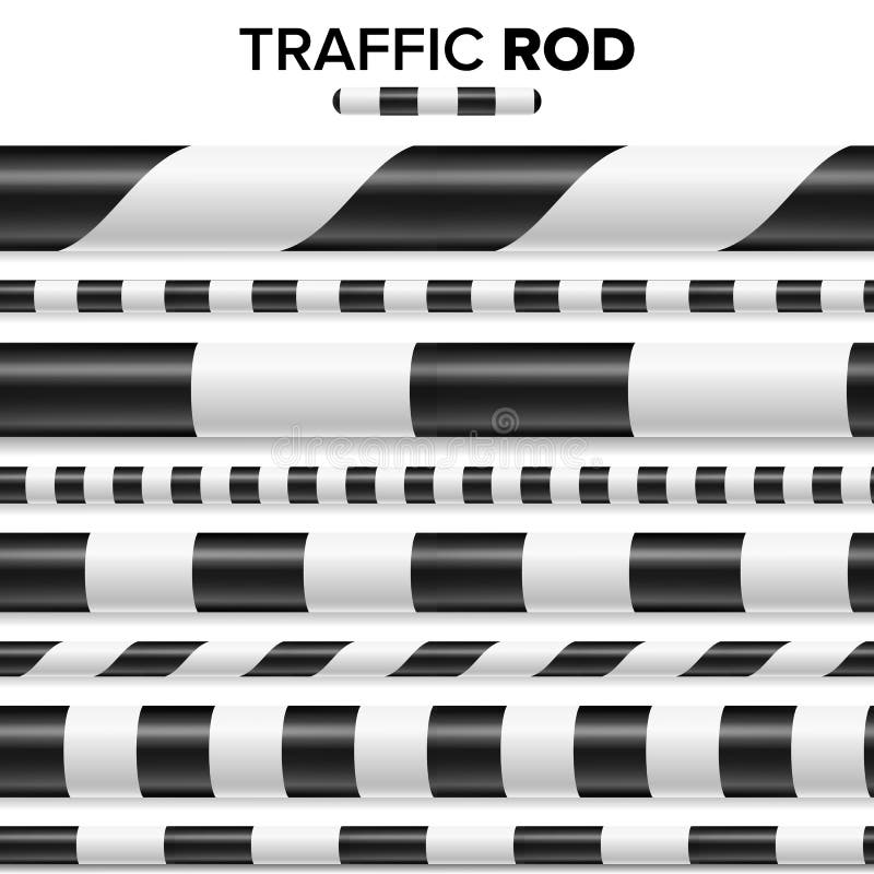 Traffic Police Stick, Baton Set Isolated on White Background ...