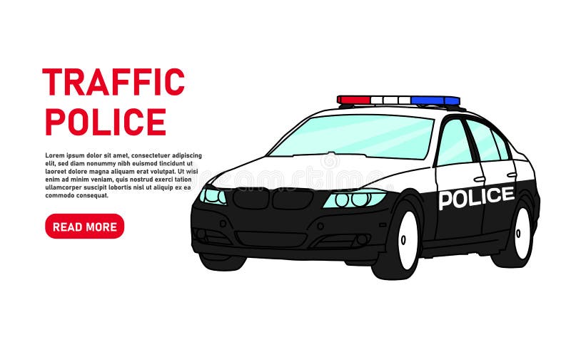 Police Car Template Banner Poster Design Stock Vector - Illustration of ...