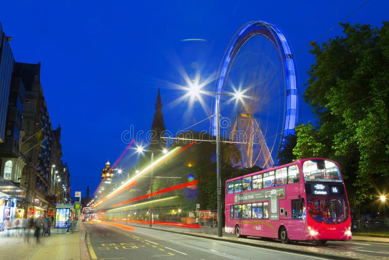 Traffic on Princes Street at Night, Edinburgh Editorial Photo - Image ...
