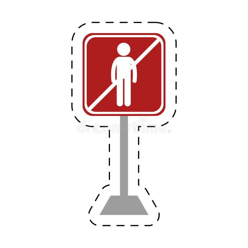 Traffic Prohibited Man Person Icon Stock Illustration - Illustration of ...