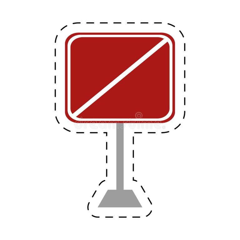 Traffic Prohibited Square Sign Pole Stock Illustration - Illustration ...