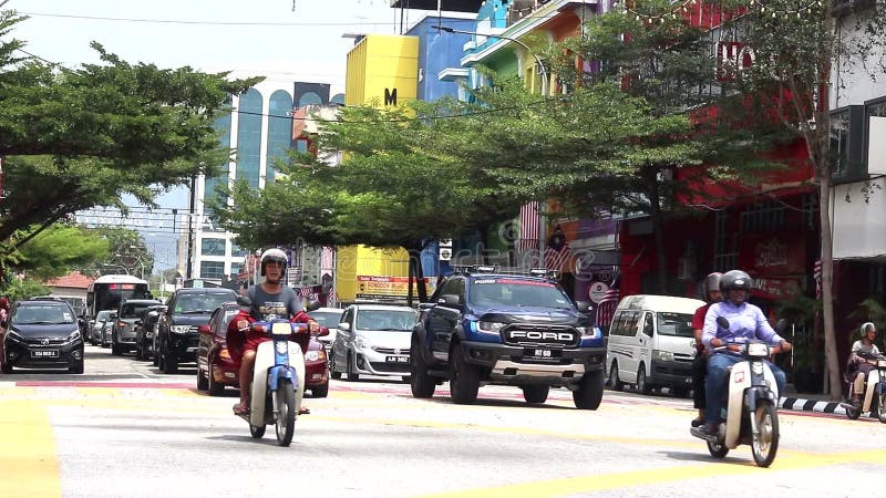 Traffic Pulling Off from a Full Stop at a Road Junction Stock Video ...