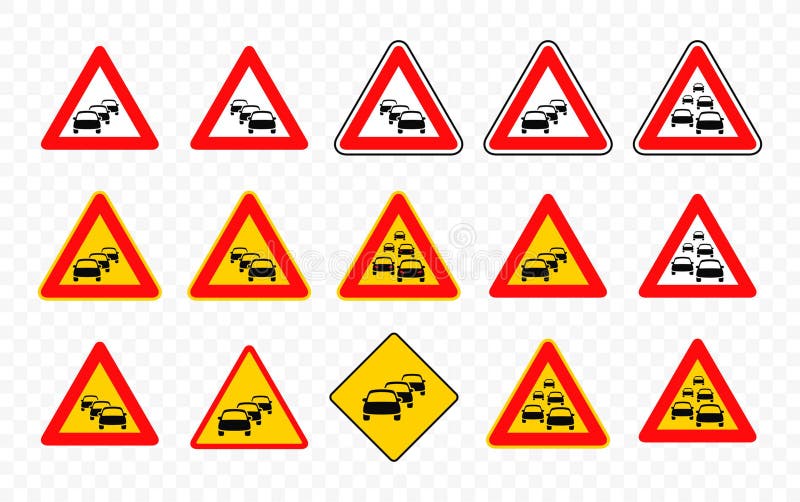 Traffic Queues Road Sign Vector Design Stock Illustration ...