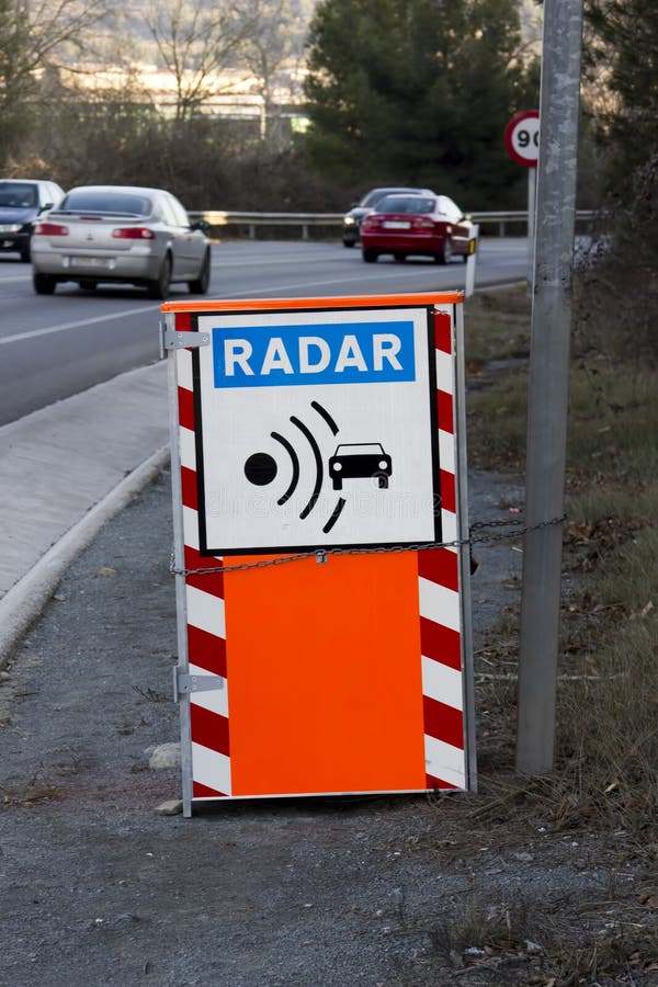 Traffic Radar For Speed Measurement Stock Image - Image of mobile ...