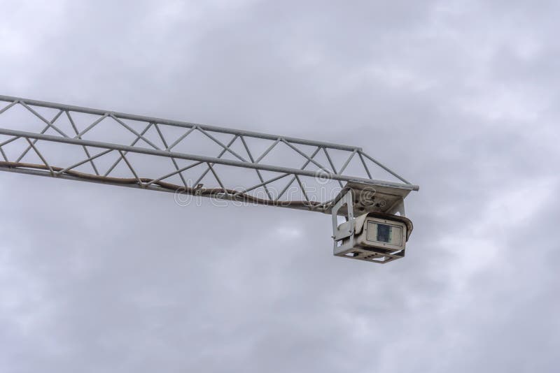 Traffic Radar Speed Camera Technology with Cloudy Sky Background Stock ...