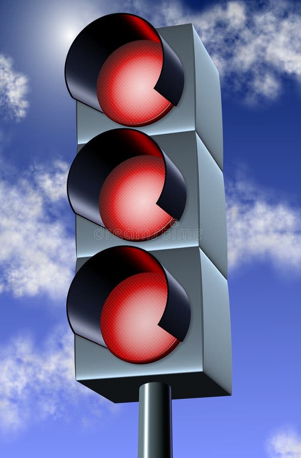 All red traffic light stock illustration. Illustration of signals - 7013071