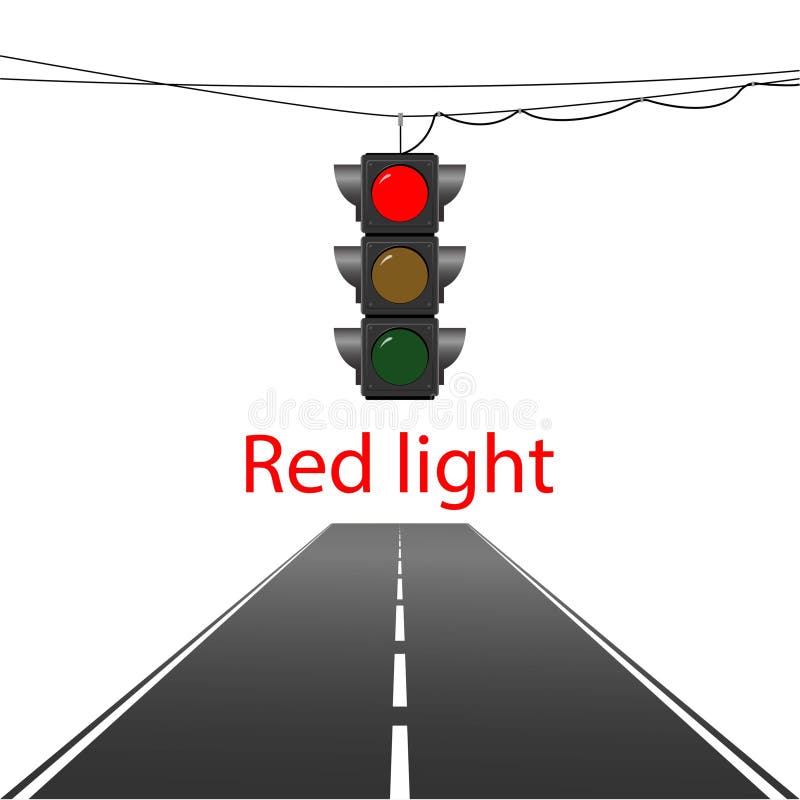 Traffic Regulation. Red Traffic Light. Vector Illustration Stock ...