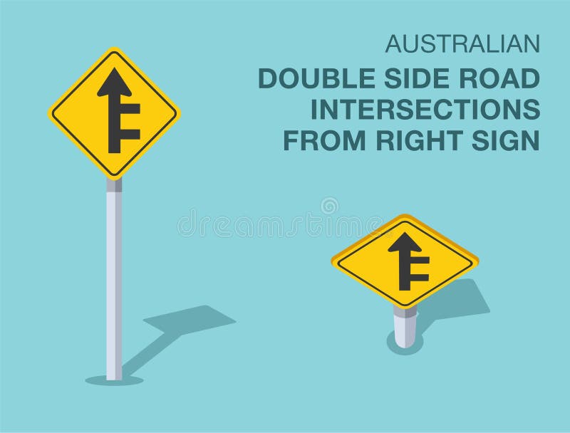 Isolated Australian "double Side Road Intersections from Right" Road ...