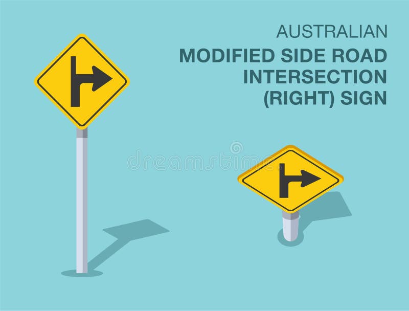Isolated Australian "modified Side Road Intersection To the Right" Road ...