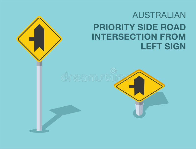 Isolated Australian "priority Side Road Intersection (left)" Road Sign ...