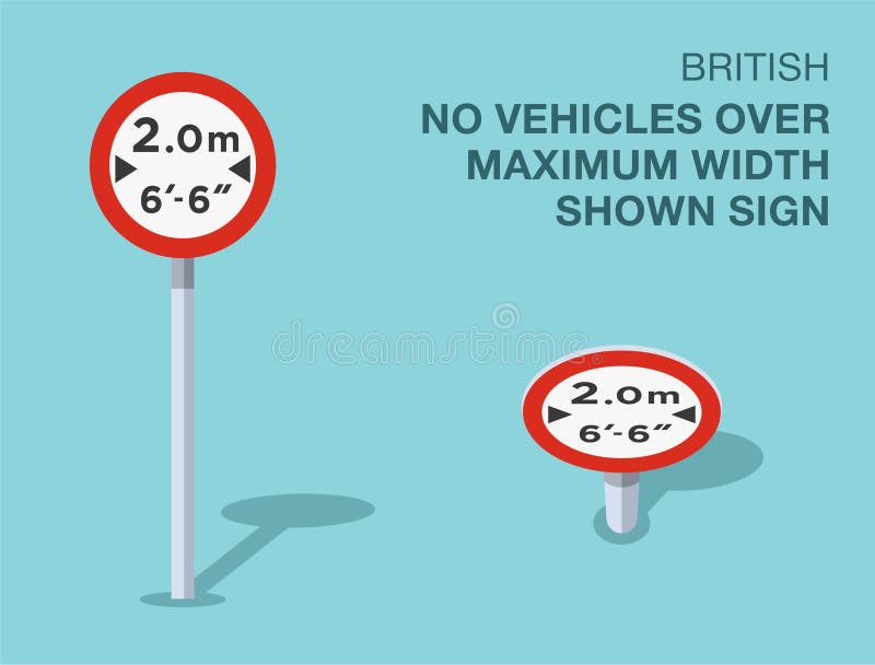 Isolated British "no Vehicles Over Maximum Width Shown" Road Sign ...