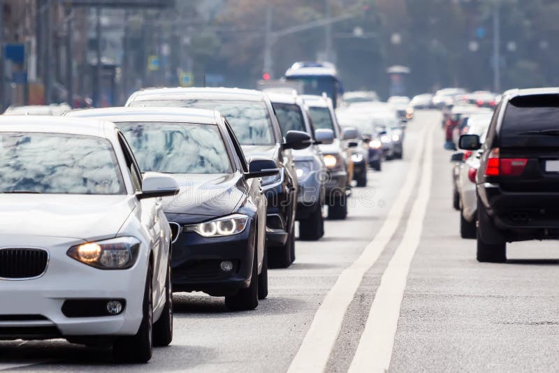 Traffic on the Road, Close-up View Stock Image - Image of busy ...