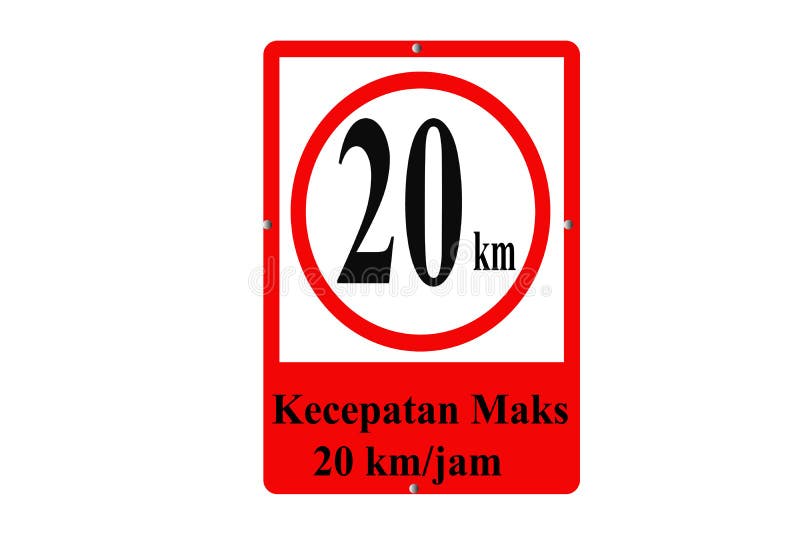 Symbol Traffic Road Sign 20 Km Speed Limit on the Road Stock Vector ...