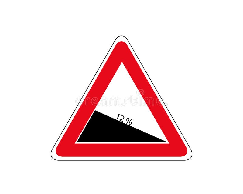 Steep Slope Road Traffic Sign Stock Illustrations – 170 Steep Slope ...