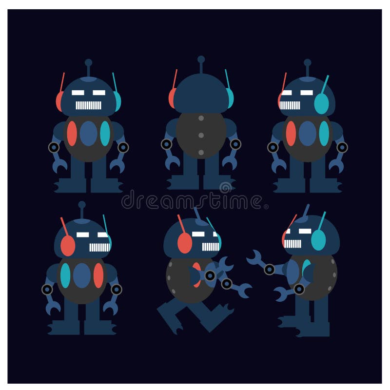 Character Front Back Robot Stock Illustrations – 64 Character Front ...