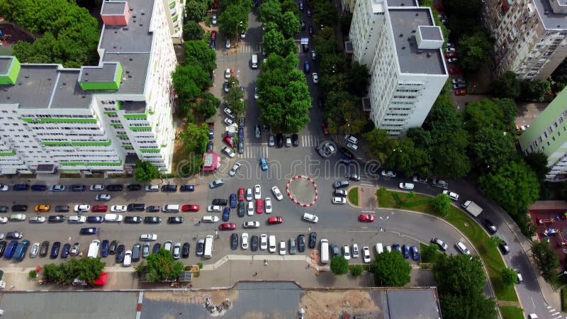 Traffic. Roundabout in Bucharest, Romania Stock Footage - Video of ...