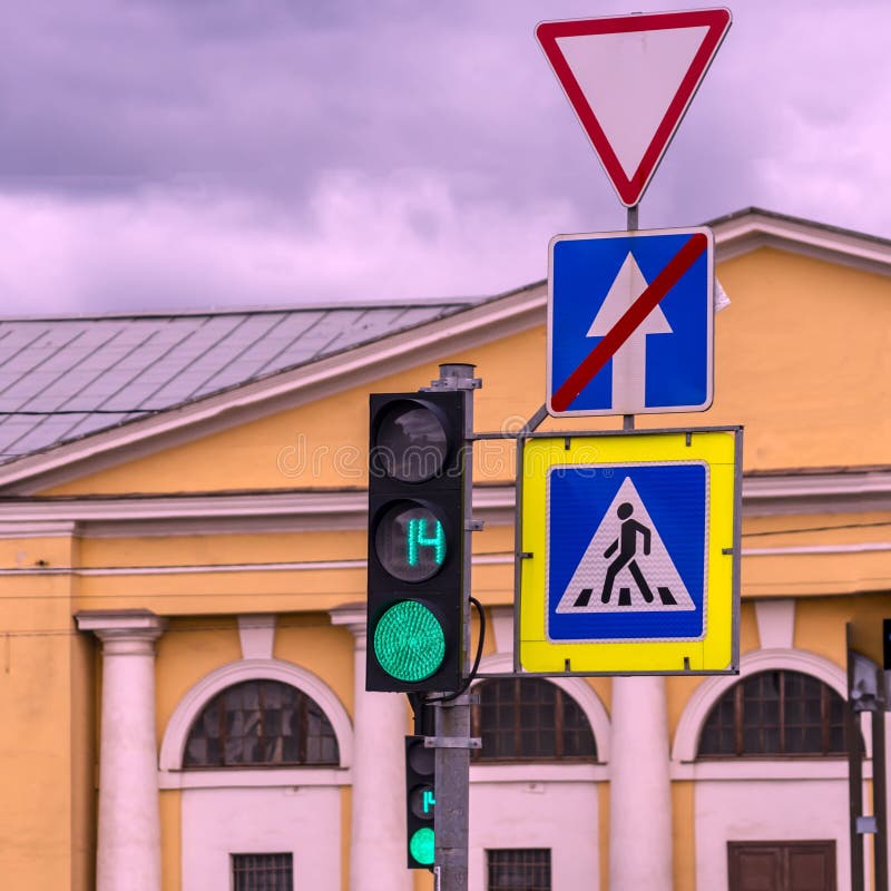Traffic Rules, Road Signs and Traffic Lights. Stock Image - Image of ...