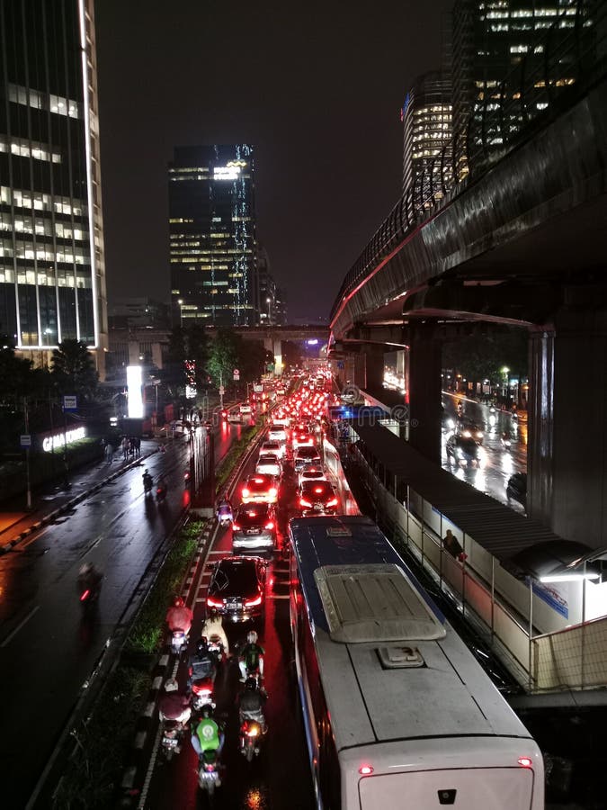 Traffic at Rush Hour with Busway in City Stock Photo - Image of traffic ...