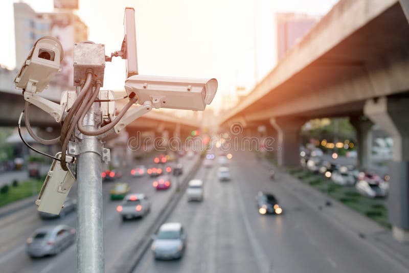 Traffic Security Camera Surveillance (CCTV) Stock Photo - Image of cars ...