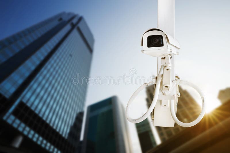 Traffic Security Camera Surveillance CCTV in City Stock Image - Image ...