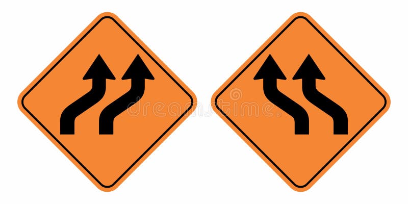 Traffic shift signs stock illustration. Illustration of background ...