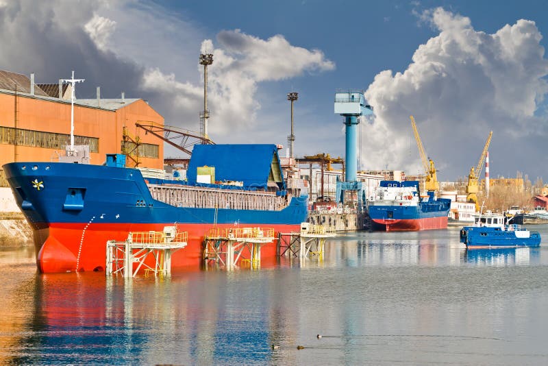 Traffic in shipyard. stock photo. Image of iron, metal - 28962778