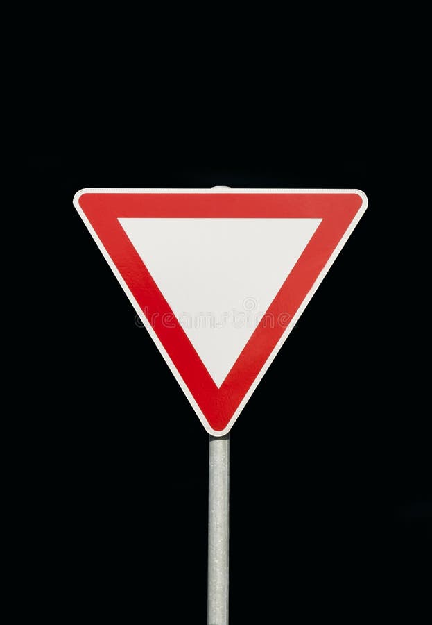 A Red And White Yield Traffic Sign Stock Image - Image of highway ...