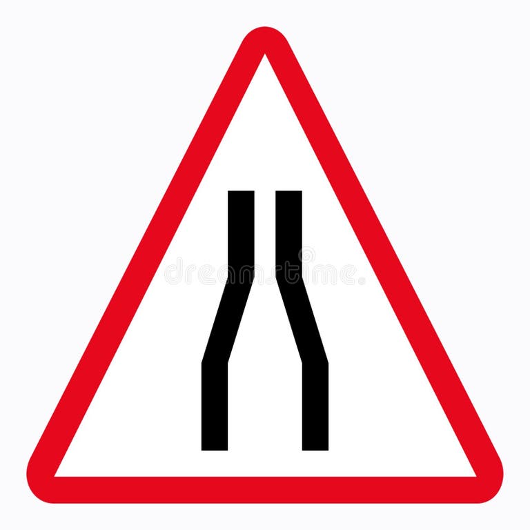 Traffic Sign Narrow Road Stock Illustrations – 808 Traffic Sign Narrow ...