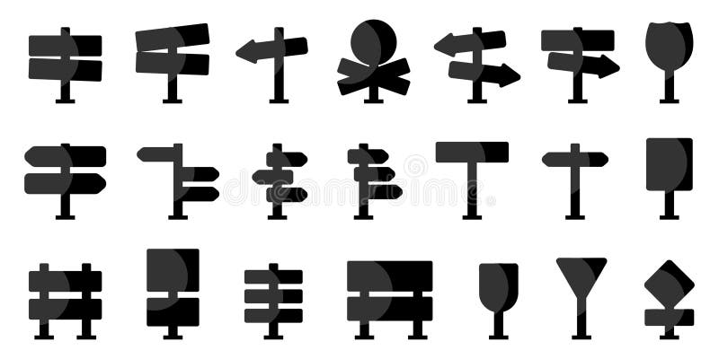 Traffic Sign Board Template Collection. Traffic Direction Board Icons ...