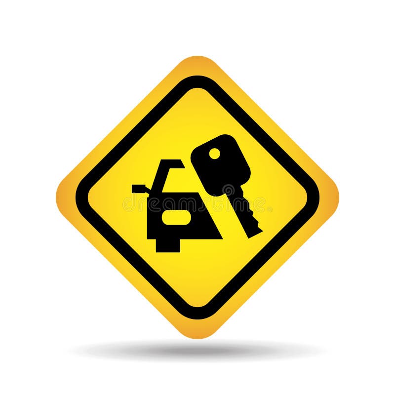 Traffic Sign Concept Icon Car Key Stock Vector - Illustration of ...