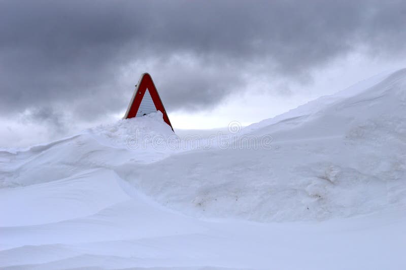 Traffic Sign Covered in Snow Stock Photo - Image of snowy, traffic ...