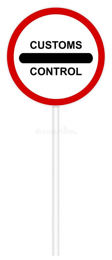 Customs Control. Military in Camouflage Form Shows the Stop Sign Stock ...