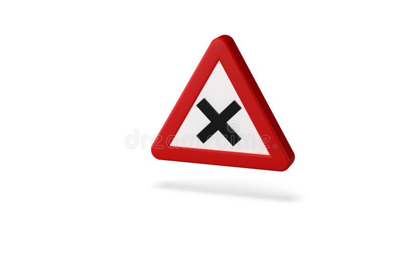 Traffic Sign, 3d Render. Intersection with Priority To the Right Stock ...