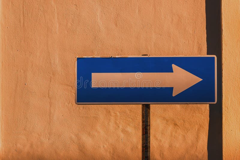 Direction Arrow and Right of Way Sign Stock Photo - Image of traffic ...
