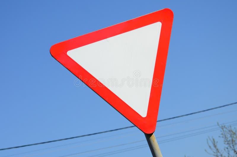 Traffic Sign in the Form of a White Triangle. Give Way Stock Image ...
