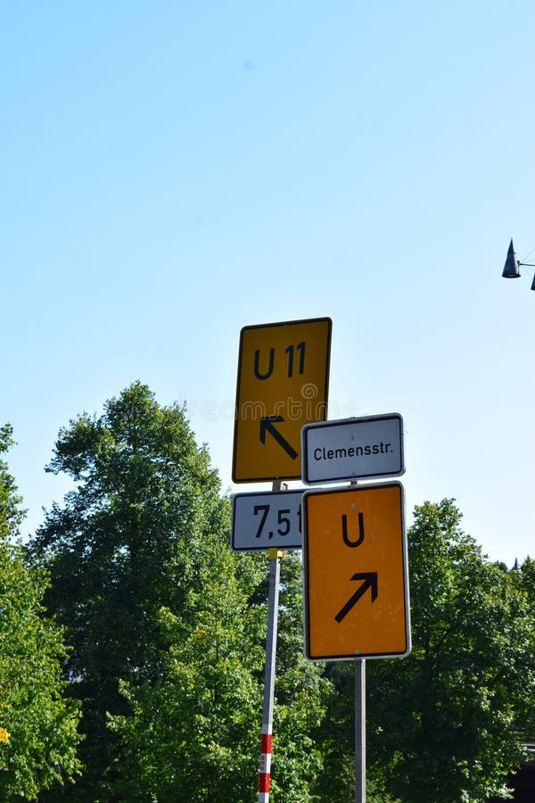 Deviation signs in Germany stock photo. Image of germany - 333329184