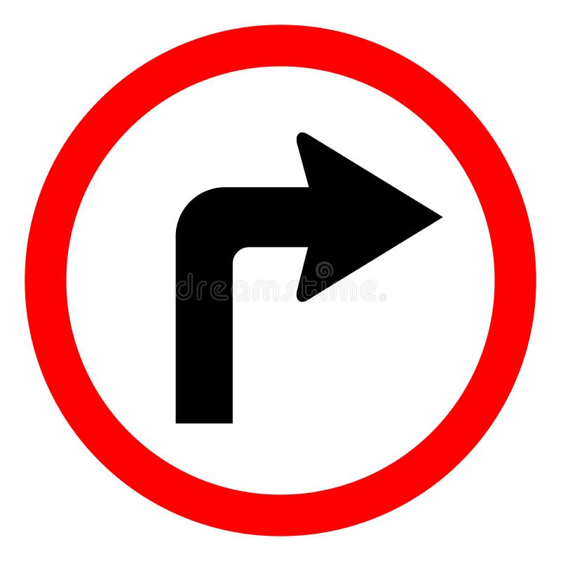Traffic sign, go right stock vector. Illustration of drive - 206916037