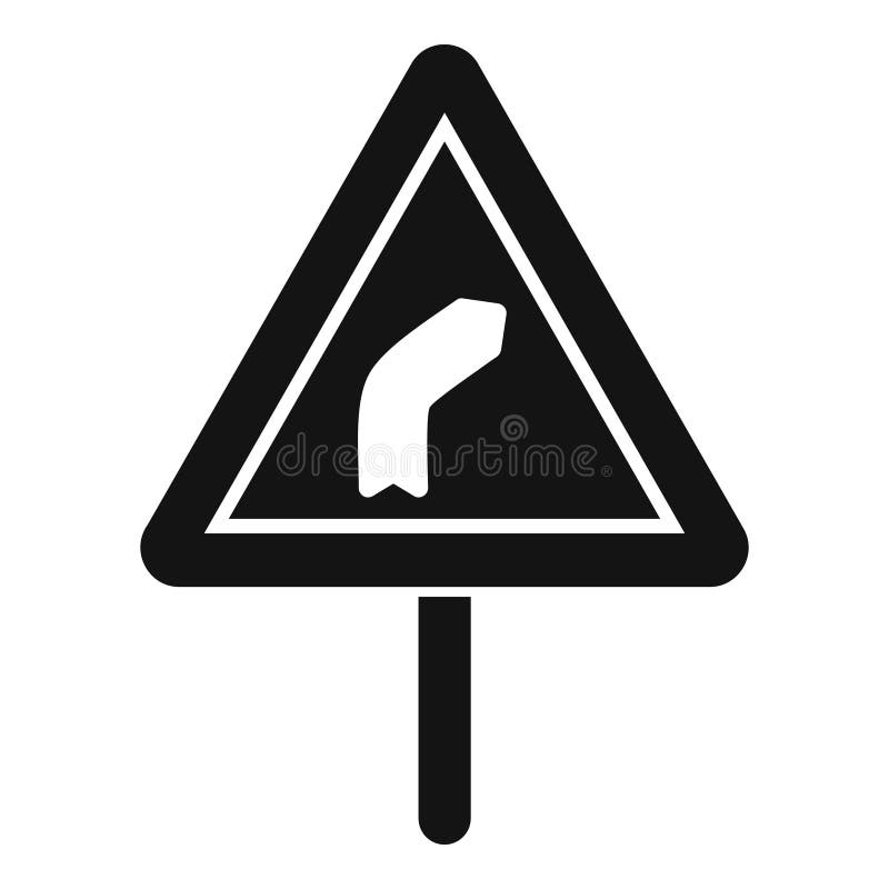 Traffic Sign Indicating Left Curve in Road Ahead Stock Illustration ...