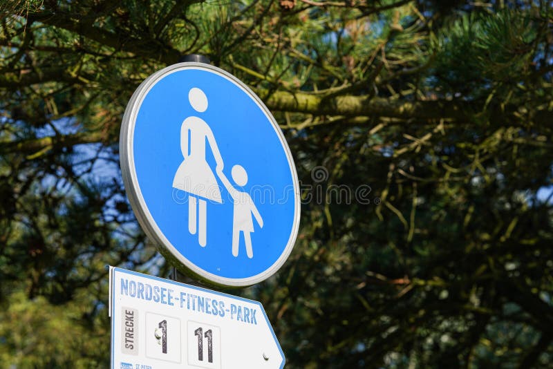 Traffic Sign Common Footpath and Cycle Path, Sankt Peter-Ording ...